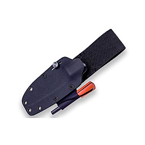 Joker Survival Knife Lynx CN111-F, Handle Canvas Micarta Orange, Blade 4.13 inches Böhler N695, with Kydex Sheath and Fire Starter, Tool for Fishing, Hunting, Camping and Hiking