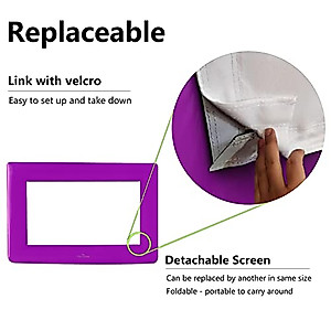 Talvania 33 Feet Inflatable Projector Screen for Outdoor and Indoor TV Movie Watching, Huge Screen, Blower, Tie Downs, Stakes, Sandbags, and Storage Bag, Quick Blow Up, Jumbo (33' Purple)