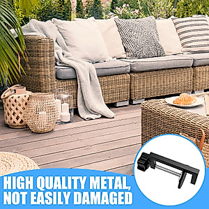 Yaocom 4 Pcs Adjustable Sectional Couch Connectors Outdoor Patio Furniture Clips Sectional Couch Clips Rattan Furniture Clamps Wicker Chair Fasteners, Connect Sectional Module Couch Patio Furniture