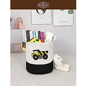 HUNRUNG Large Laundry Hamper,Cartoon Organizer Bin for Children Nursery,Toys,Laundry,Children Clothing,Gift Baskets(Engineering)