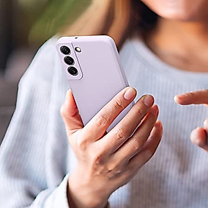 Vanjua [2 Pack] for Samsung Galaxy S22 Case, Stylish Liquid Silicone Slim Full-Body Protective Cover for Samsung Galaxy S22 5G 6.1 Inch Phone Case (Light Cyan+Violet)