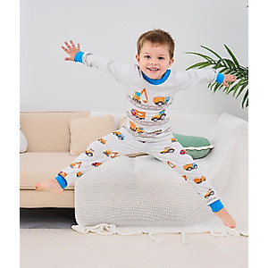 Boys Pajamas Truck 100% Cotton Construction Pjs Toddler 2 Piece Long Sleeve Sleepwear Kids Christmas Clothes Set 3t