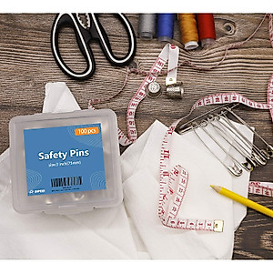 ZIPCCI 3 inch Safety Pins, 100 Pcs Safety Pins Heavy Duty, Large Safety Pins, Steel Wire