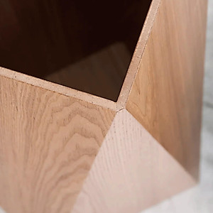 LICONG-2019 Kitchen Trash Can Wooden Garbage Cans Household Simple with Lid High-grade Living Room Waste Basket Creative Diamond-shaped Office Paper Basket Waste Basket(Logs,S)