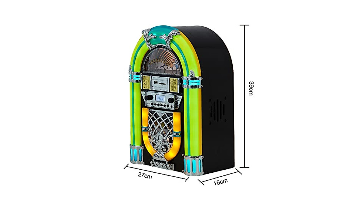 Arkrocket Athena Mini Jukebox - Retro Style Bluetooth & CD Player
