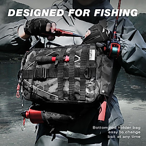 Ghosthorn Fishing Tackle Backpack Storage Bag - Outdoor Shoulder Backpack - Fishing Gear Bag Standard Incognito Camouflage