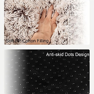 SEAHOME Dog Bed Cat Pet Sofa Cute Bear Paw Shape Comfortable Cozy Pet Sleeping Beds for Small, Medium, and Large Dogs and Cats, Soft Fluffy Faux Fur Cat Cushion Dog Bed (Small 22'' x 22'', Pink)