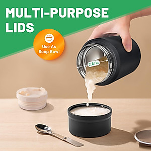 Charcy 17 Ounce Kids Thermos for Hot Food - Soup Thermos with Folding Spoon - Insulated Food Jar for Hot & Cold Food - Green Horse