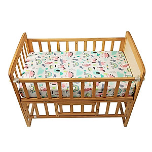 Tontukatu Stretchy Fitted Crib Sheets Set 2 Pack Portable Crib Mattress Topper for Baby Girl Boy,Ultra Soft Jersey Knit,Full Standard Flamingo Elephant Horse Lt Green Pink