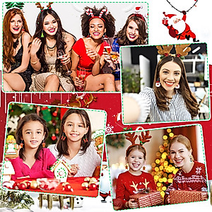 AUGSUN 8 Pairs Holiday Earrings for Women Christmas Acrylic Earrings Double Side Design Christmas Tree Gingerbread Men Decoration Christmas Jewelry