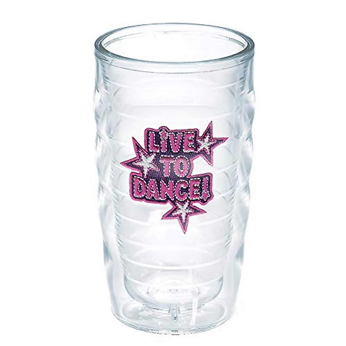 Tervis Live to Dance Made in USA Double Walled Insulated Tumbler Cup Keeps Drinks Cold & Hot, 10oz Wavy - No Lid, Emblem