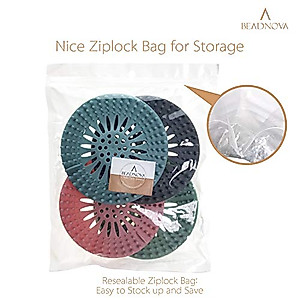 BEADNOVA Drain Hair Catcher Shower Drain Cover Silicon Shower Drain Hair Trap Universal Hair Stopper for Shower Drain Bathroom Bathtub Kitchen Tub (Mix Colors, 4 Pack)