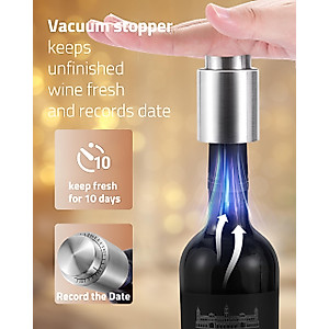 Electric Wine Opener Set - Premium Wine Gifts with Wine Opener, Foil Cutter, Wine Aerator, Vacuum Stopper, and Elegant Gift Box - Ideal Christmas Gift for Unforgettable Moments