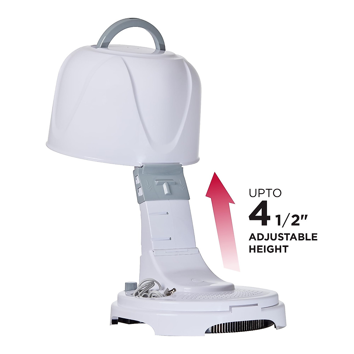 RED by KISS 1875 Watt Ceramic Tourmaline Hood Dryer, 4 Heat Settings Blow Dryer for Home & Salon, Height Adjustable Convenient Hooded Hair Dryer