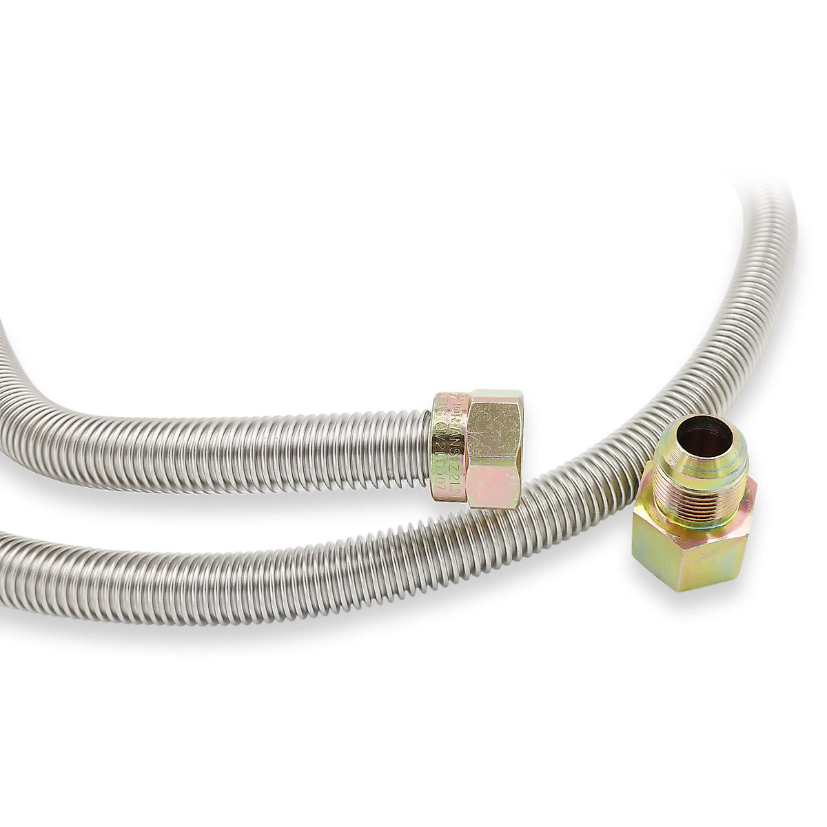 Appliance Pros 1/2 I/D, 5/8 O/D Gas Stove Flexible Hose Gas Line, Braided Stainless Steel, Fit Most Range and Grill Models 1/2 MIP x 3/4 FIP, 60 inch