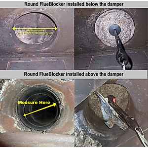 Flueblocker to Plug a 8" or 9" Round Chimney Flue – Chimney Sheep Wool Wood Stove & Fireplace Draft Stopper Plug Excluder – Save Energy Block Smell & Debris – Better Than Inflatable Pillow Balloon