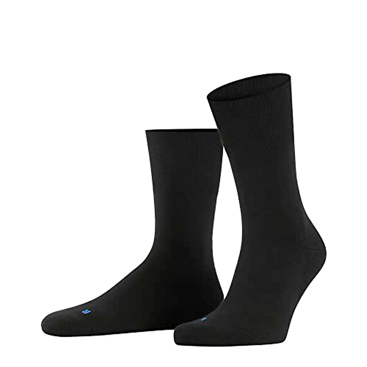 FALKE Unisex Run Socks, Light Cushion, Sporty, Classic Athleisure, Lightweight, Breathable, Skin-Friendly, Cotton, Black (Black 3000), 12.5-13.5, 1 Pair