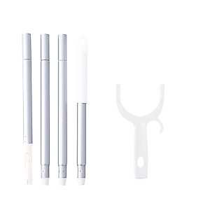 AGOEIN 4 Section Connecting Aluminum Pole with Hook Handle,Adjustable from 26 to 47.5-Inch, White