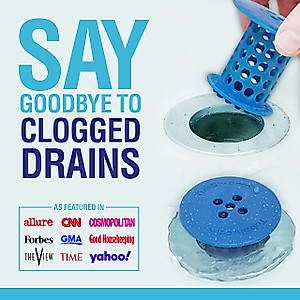 TubShroom Revolutionary Tub Drain Protector Hair Catcher/Strainer/Snare, Blue