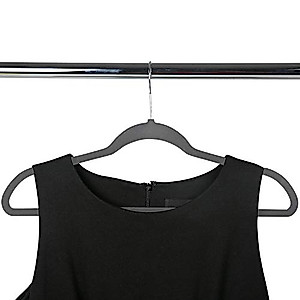 Simplify Slim Velvet Clothes Hangers | 100 Pack | Non-Slip | Shirts | Suit | Pants | Dresses | Garments | Closet Storage & Organization | Durable | Grey