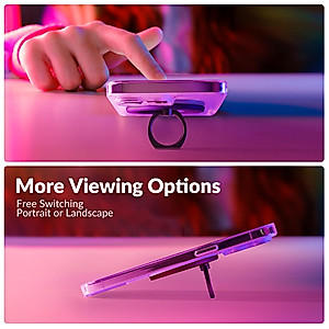 Magnetic Phone Ring Holder Compatible with MagSafe - metisinno Magnetic Phone Grip, Adjustable Finger Ring Grip and Stand, Remove for Wireless Charging Compatible, Black