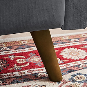 Tornama 48" Small Loveseat Sofa, Mid Century Modern Love Seat Couch, 2 Seat Tufted Couches with Throw Pillows for Living Room, Apartment, Bedroom and Small Spaces, Dark Grey