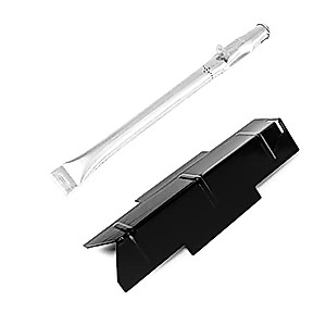 Hisencn Grill Replacement Parts for Dyna Glo DGC350CNP-D DGF350CSP DGF350CSP-D Grill, 2 PCS Heats Tents Heat Plates - Porcelain Steel, 2 PCS Straight Burner PipeTubes Repair Kit - Stainless Steel