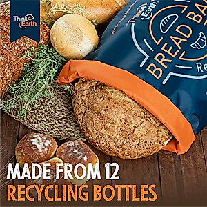 Think4Earth – Bread Bag - Reusable freezer bread bag for homemade bread maker gift giving - Bread Container for Sourdough Loafs Storage, Large Bread Bags for Homemade Bread with Double Lining