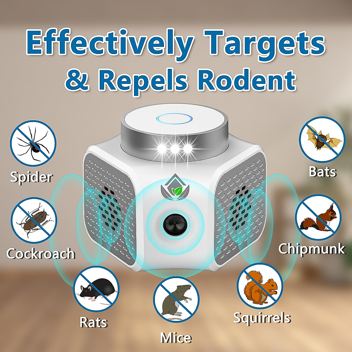 Avantaway 2023 Ultrasonic Pest Repeller,Indoor Ultrasound Pest Repellent for Mouse, Mosquito,Roach,Cockroach,Rodent,Bug,Ant. Electronic Plug in Pest Control for House,Garage,Warehouse,Kitchen, UR02