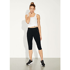 Jockey Women's Activewear Cotton Stretch Capri Legging, Black, M