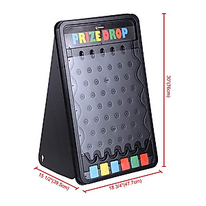WinSpin 30" Prize Drop Board Foldable Stand Disk Drop Board Game Customizable 6 Slots with 10 Pucks for Carnival Tradeshow Party, (19"x30")