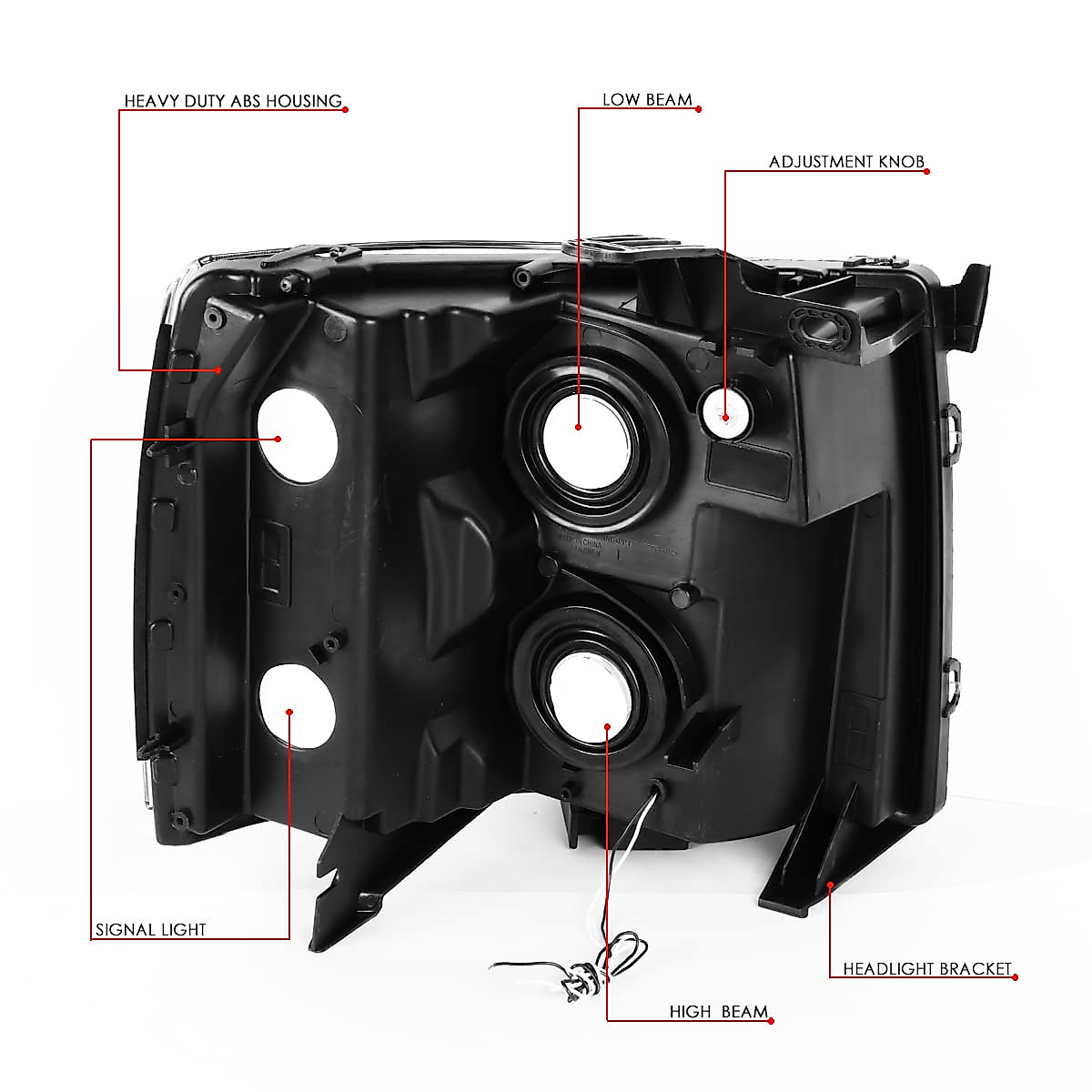 DNA MOTORING HL-LED-CSIL07-BK-CL1 Pair LED DRL Strip Headlight/Lamp Compatible with 07-14 Silverado, Black