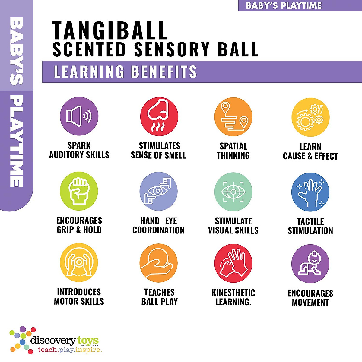 Discovery Toys TANGIBALL Squishy, Squeezy Scented Sensory Ball | Kid-Powered Learning | STEM Toy Early Childhood Development 12 Months and Up