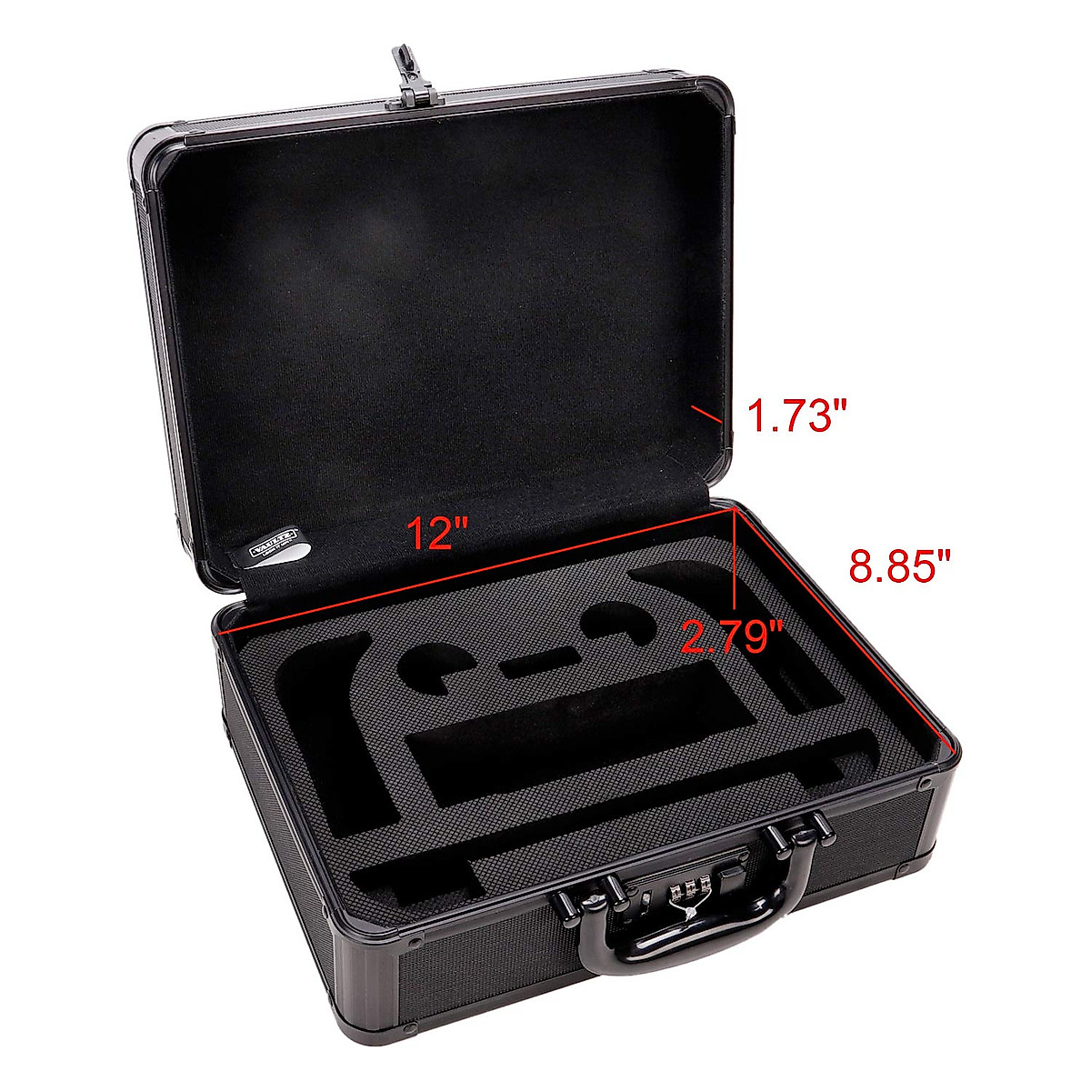 Vaultz Locking Nintendo Switch Case, Carrying Case Organizes Accessories and Protects, Combination Lock, 12.5"L x 5"H x 9.5"W, Tactical Black (VZ01112)