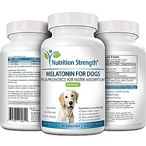 Nutrition Strength Melatonin for Dogs, 120 Chewable Tablets