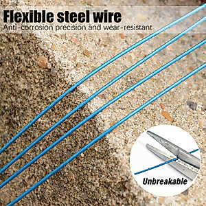 YOTO 125LB Heavy Duty Fishing Leaders,Stainless Steel Saltwater Fishing Wire,High Strength Leader with Swivel and Snap (blue-15pcs)