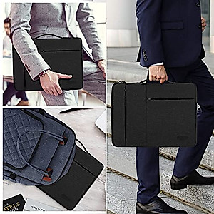 Laptop Sleeve Case 15-15.6 Inch Waterproof Business Computer Carrying Case Portable Handle Briefcase Bag Compatible with 15.6 Inch MacBook Air/Pro 15-15.6 Inch HP ASUS Samsung Notebook Black