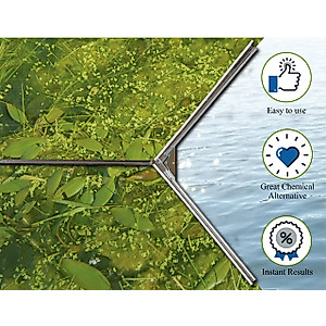 Crystal Blue Pond & Lake Weed Cutter - 42 inch Wide Cutting Path, Includes 20 Foot Rope, Blade Sharpener & Safety Gloves - Remove Common Pond Weeds, Chara, Lilly Pads, Small Leaf & More