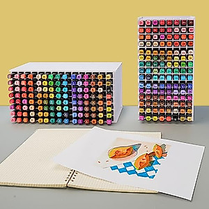 Krafetto Craft Marker Storage Rack, 120 Grids, Art Supplies Organizer Holder for Pen Marker