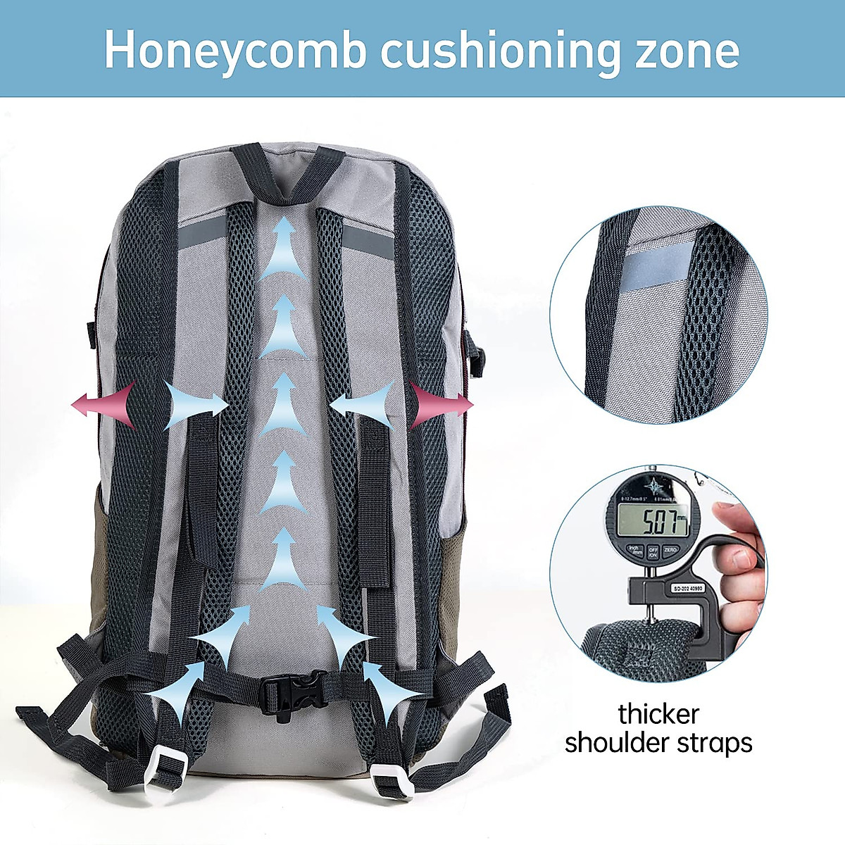 DAILY&DIARY 35L Camping Hiking Backpack for Women Men, Water Resistant Packable Backpack, Lightweight Daypack for Travel