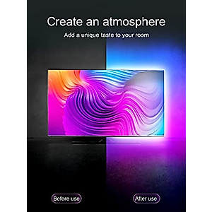 KANTUTOE LED Lights for TV, 16.4ft TV LED Lights for 45-75 Inch, RGB TV Lights Backlight Behind, Music Sync Bluetooth APP and Remote Control TV LED Strip Lights USB Powered for Bedroom/Gaming