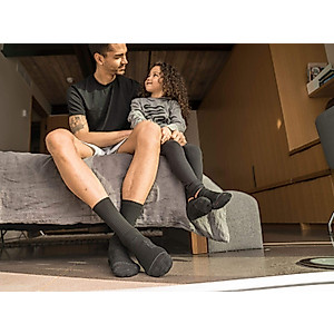 Strideline Basic Crew Socks | Quad-Ply Yarn Padding, Direct Compression and Zoned Cushioning, 3 Pack (White, Medium-Large)