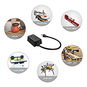 Automatic Vacuum Switch for Power Tools, Etoolcity Unique Current Sensing Technology to Delay Vacuum On to Prevent Circuit Overload, Eliminating Circuit Breaker Tripping