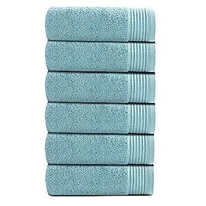 VANZAVANZU Hand Towels for Bathroom, 6 Pack Premium Hand Towels Set, 16×28 Inches Ultra Soft Cotton Highly Absorbent Bathroom Hand Towels Bath Towels (Turquoise)