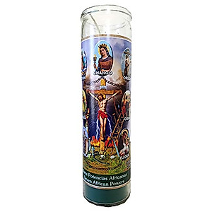 Seven African Powers (Siete Potencias Africanas) Green Devotional Candle