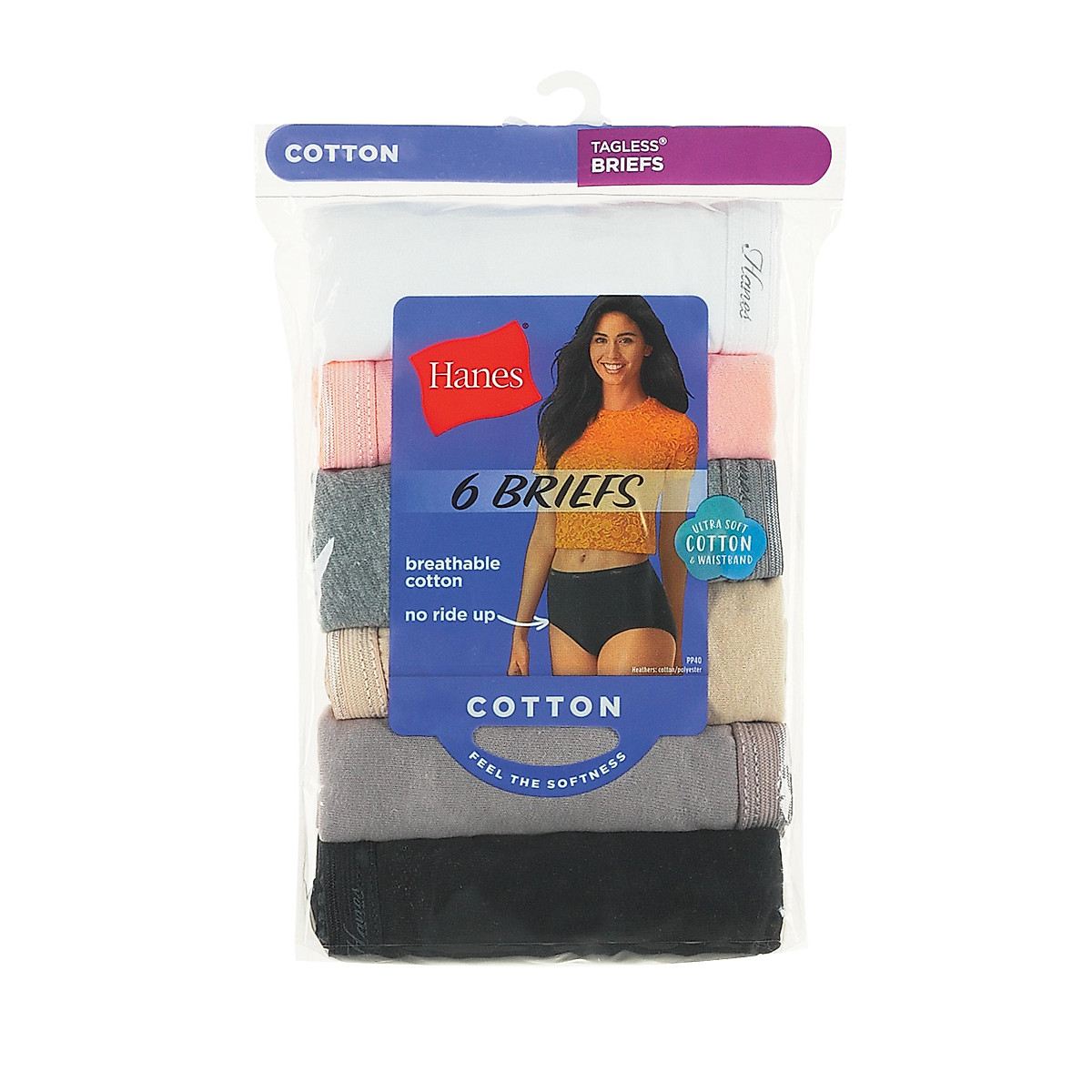 Hanes Womens High-waisted Panties, 6-pack, Moisture-wicking Cotton (Colors May Vary) Briefs-underwear, Body Tones, 8 US