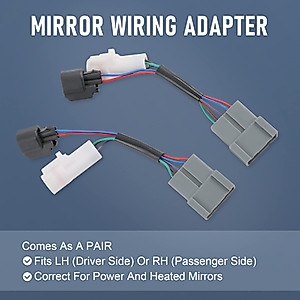 JDMSPEED New Mirrors Power Heated Upgrade Harness Adapter LH RH Pair Set Replacement For Ford Excursion 2000-01, Replacement For Ford F250 F350 F450 F550 1999 2000 2001 2002 2003 Mirror Wiring Adapter