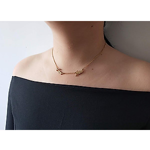 GR35Z9 Custom 3 Name Necklace Personalized 18k Gold Plated Monogram Initial Womens Necklace