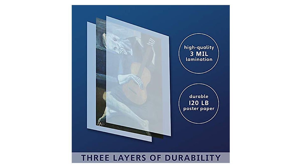3-Pack Laminated Fine Art Prints: Da Vinci, Picasso, Van Gogh