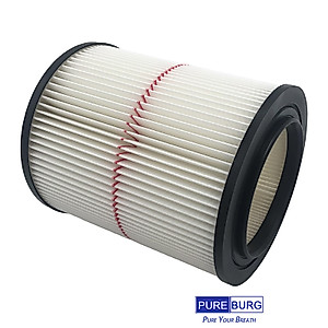 PUREBURG 9-17816 Replacement Filter Compatible with Craftsman 17816 Wet & Dry Vacs 5 GAL. Larger Made 1988 & Later,2-Pack Red-Stripe Filter